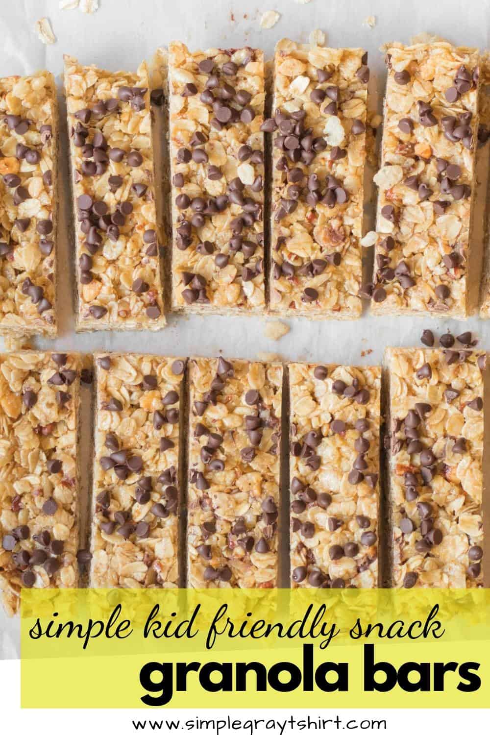 Simple Granola Bars with Mini Chocolate Chips • Simple Gray T-Shirt