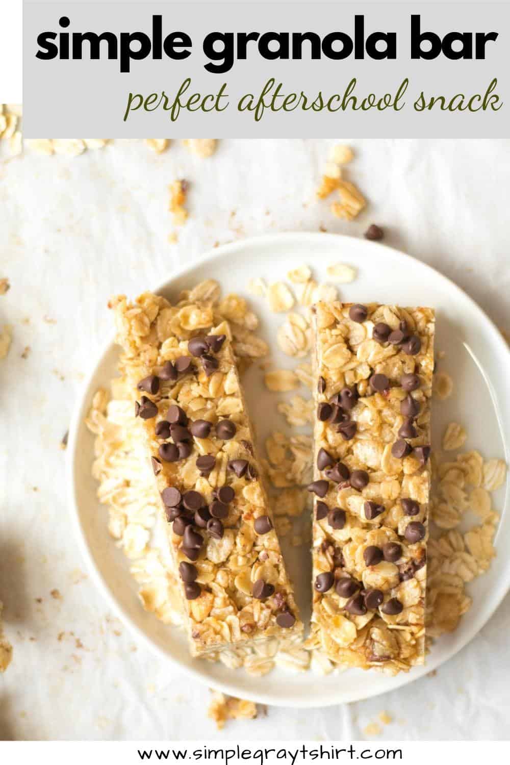 Simple Granola Bars with Mini Chocolate Chips • Simple Gray T-Shirt