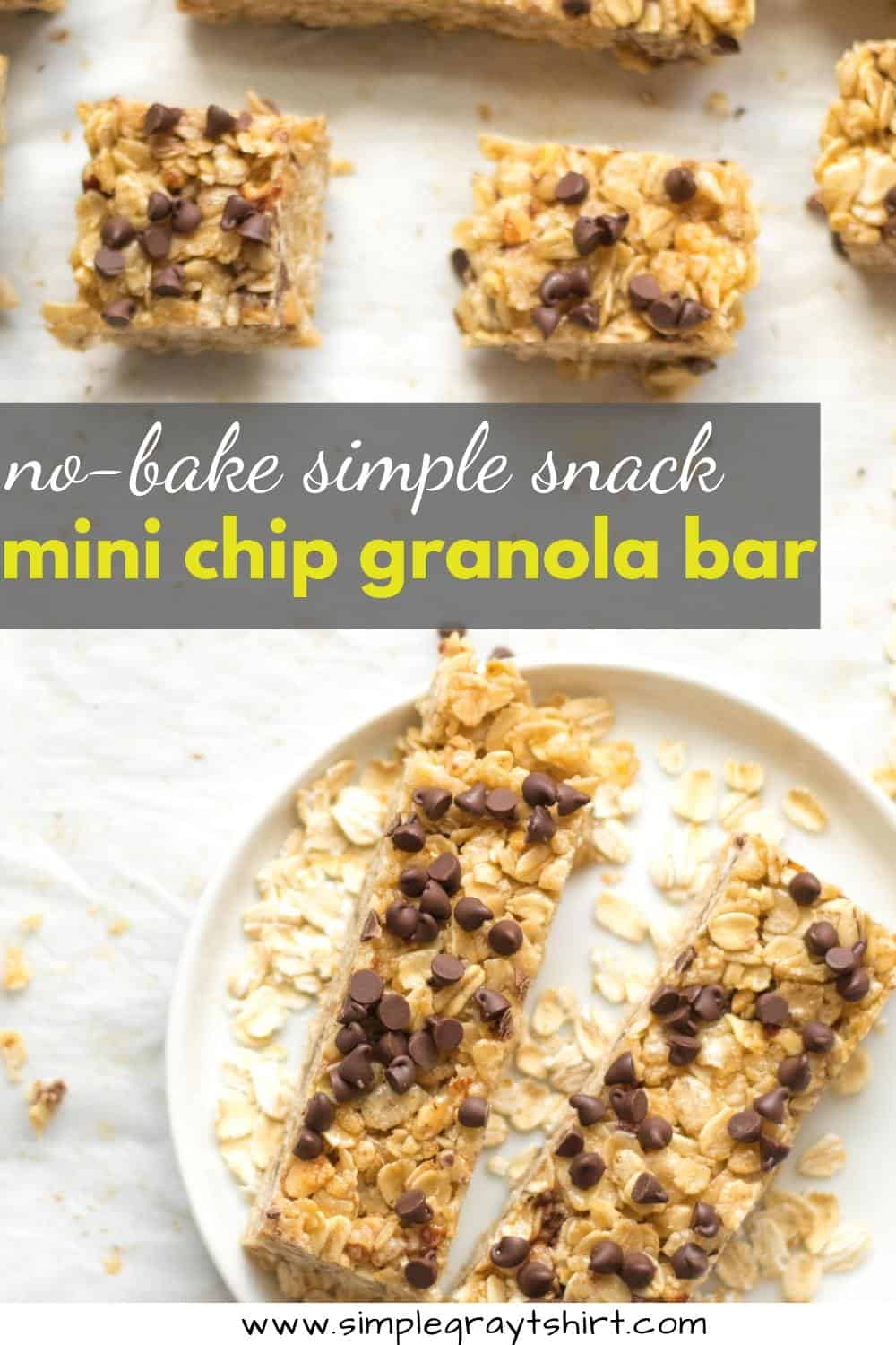 Simple Granola Bars with Mini Chocolate Chips • Simple Gray T-Shirt