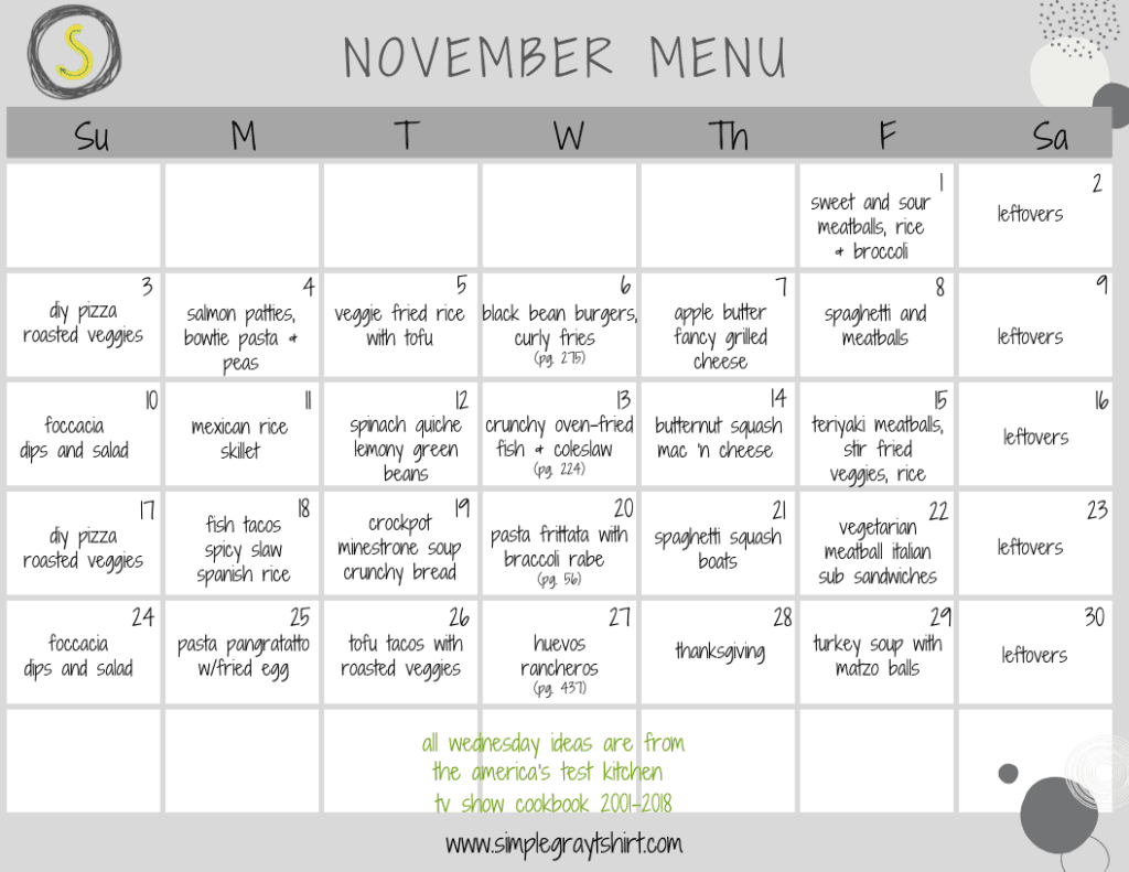 november menu • Simple Gray T-Shirt