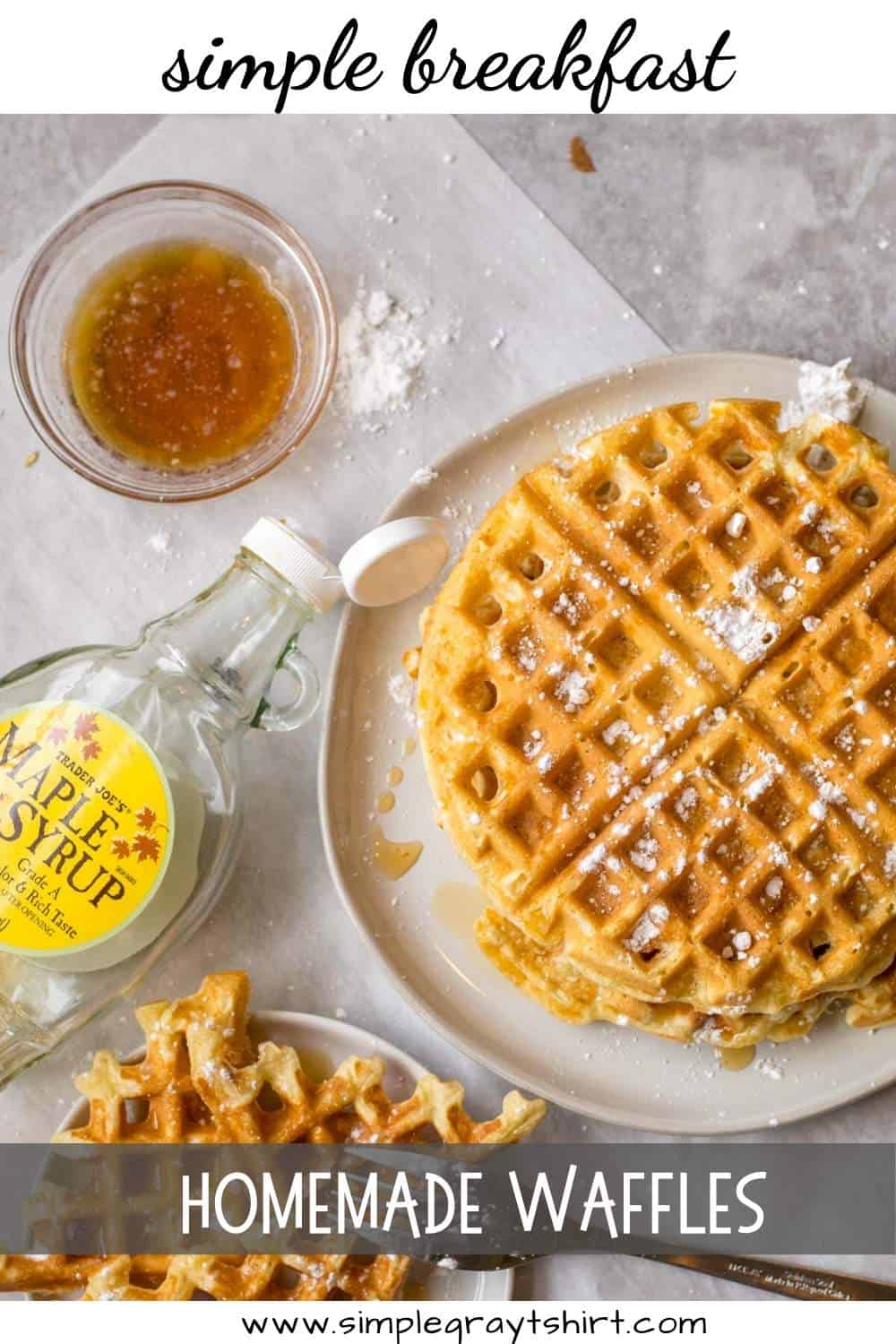 Simple Homemade Frozen Waffles • Simple Gray T-Shirt