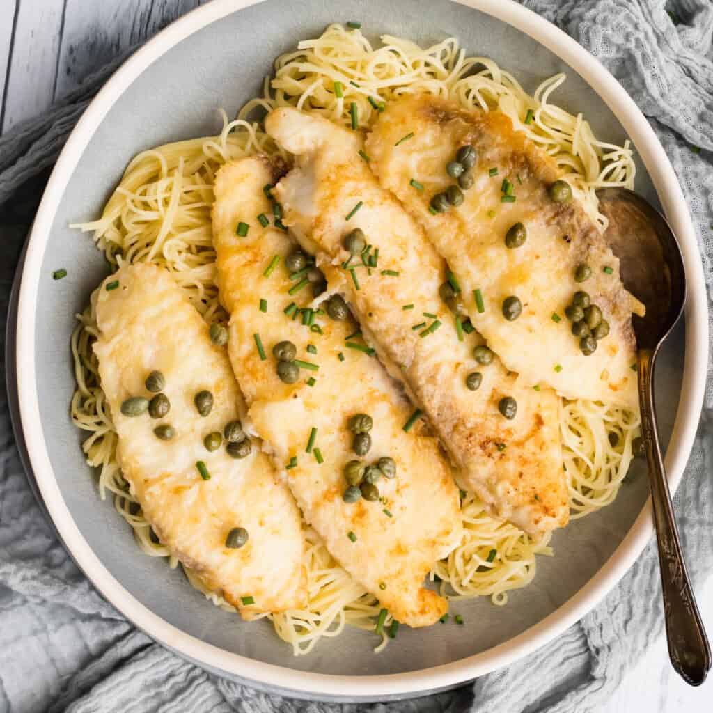 20-Minute Fish Piccata (6-ingredients) • Simple Gray T-Shirt