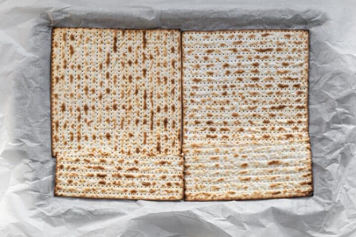 5-Ingredient Chocolate Toffee Matzo Crack • Simple Gray T-Shirt