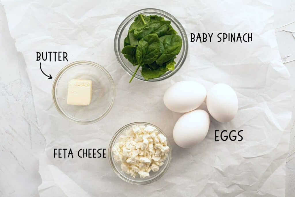 Simple Spinach Feta Omelette (10 Minute Breakfast) • Simple Gray T-Shirt