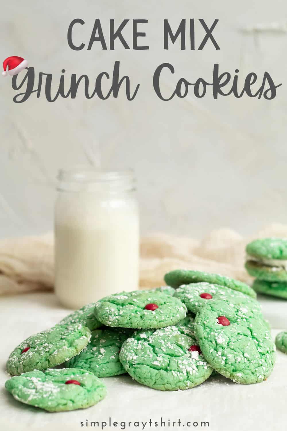 Easy Grinch Cake Mix Cookies (4-Ingredients) • Simple Gray T-Shirt