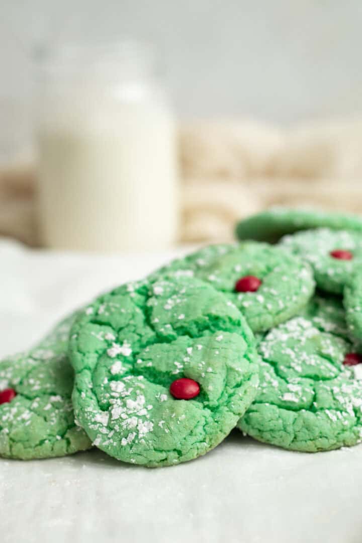 Easy Grinch Cake Mix Cookies (4-Ingredients) • Simple Gray T-Shirt
