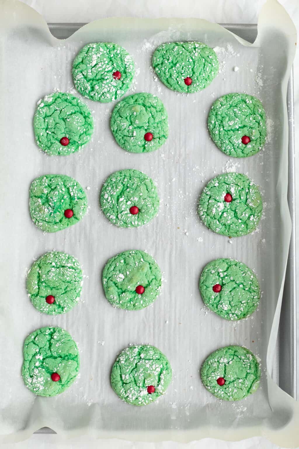 Easy Grinch Cake Mix Cookies (4-Ingredients) • Simple Gray T-Shirt