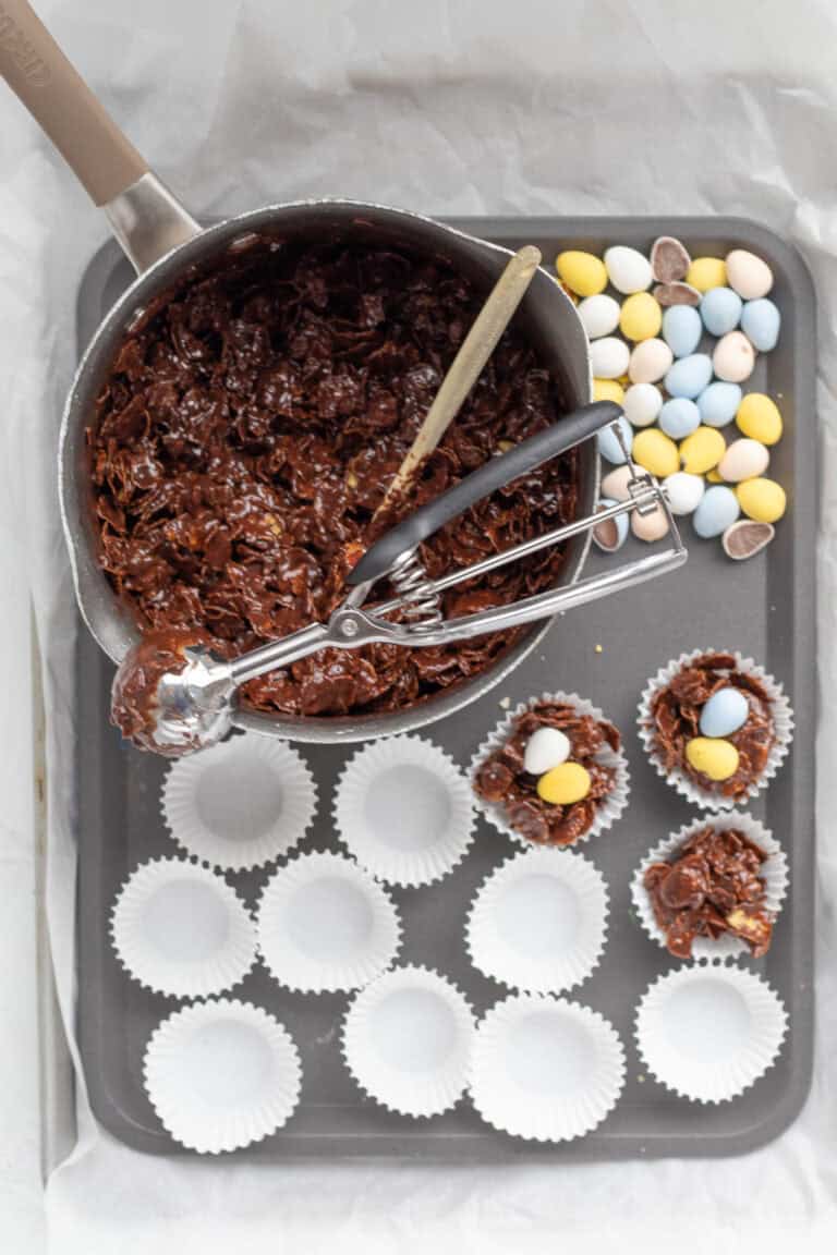 Chocolate No Bake Corn Flakes Cakes • Simple Gray T-Shirt