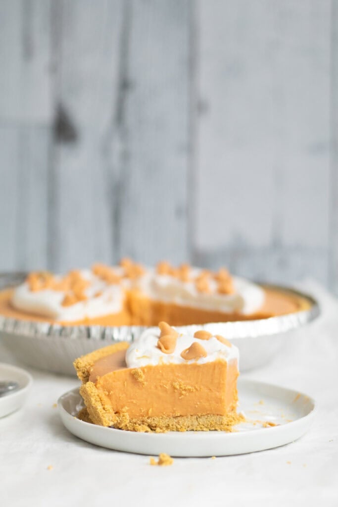 No Bake 4-Ingredient Butterscotch Pudding Pie • Simple Gray T-Shirt
